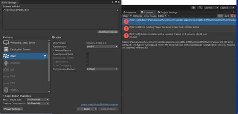 Urp Qnx Platform Build Issue Unity Engine Unity Discussions