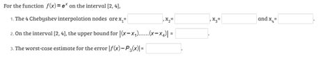 Solved For The Function F X Ex On The Interval The Chegg