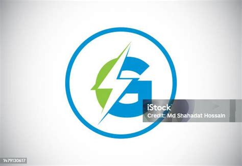 Начальный Дизайн Логотипа Буквы G С Молнией Электрический Болт Буква Логотип Вектор — стоковая