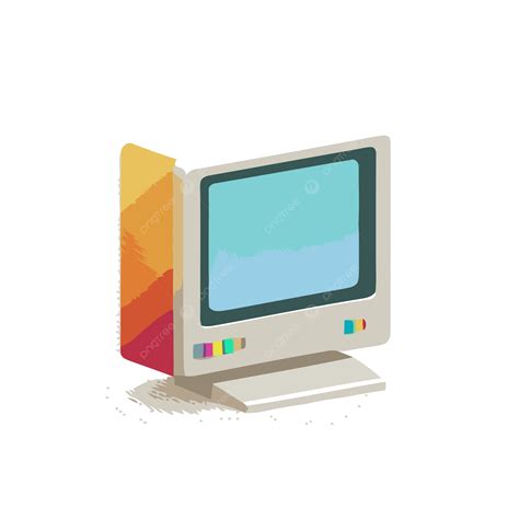 An Icon Of A Colorful Computer Monitor Vector A Simplistic Colorful Icon Of Cool Computer On A