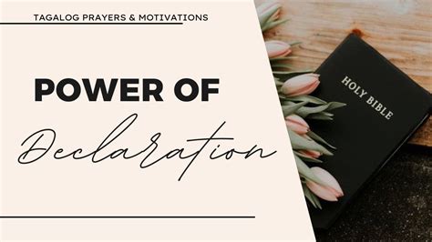 Power Of Declaration Tagalog Prayers And Motivations Youtube