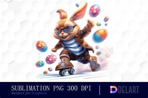 Hip Hop Bunny Easter Day Clipart Bundle Graphic By Delartcreation