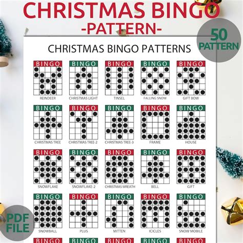 Bingo Patterns For The Holidays Etsy