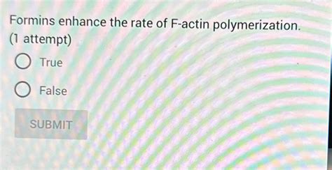 Solved Formins Enhance The Rate Of F Actin Polymerization1