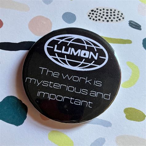 Severance Themed Pin Badge Lumon Logo Etsy