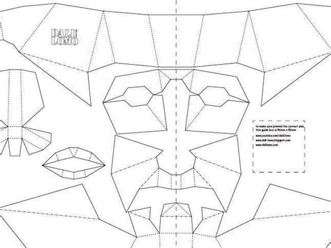 Low Poly Face Mask A4 And Letter Size Ready To Print Pdf Template