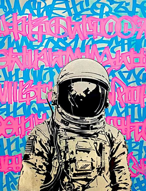 Astronaut Stencil Space Inspired Design For Urban Art