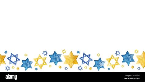 Hand Drawn Seamless Horizontal Border Banner For Hanukkah And Jewish