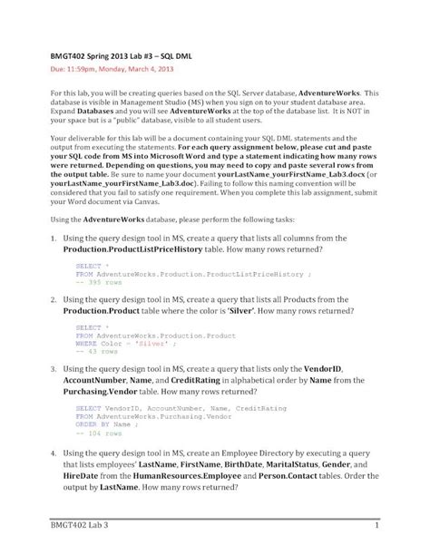Pdf Lab 3 Sql Dml Solution Dokumentips