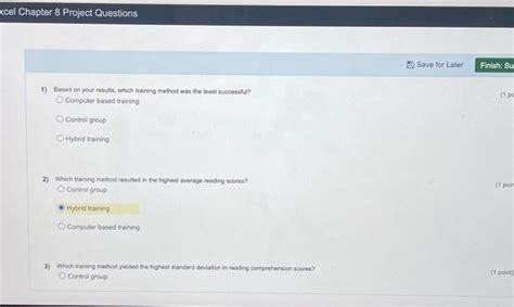 Excel Chapter 8 Project Questions 1 Based On Your Chegg Com