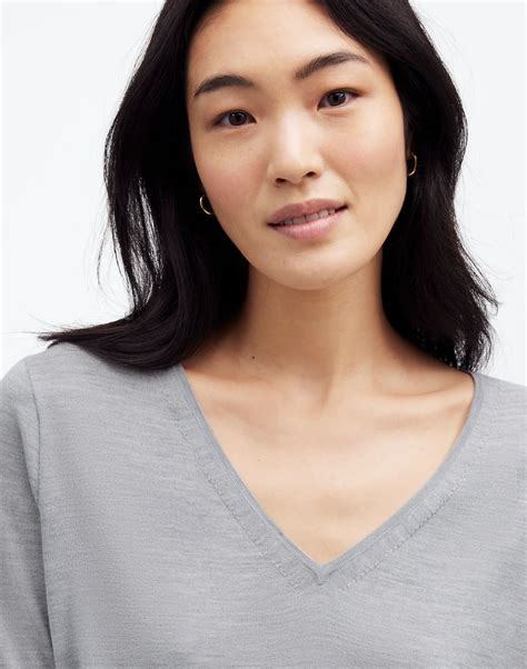 Merino Wool Silk Blend V Neck Sweater Madewell