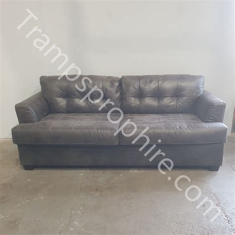 Charcoal Grey Leather Sofa Tramps Prop Hire