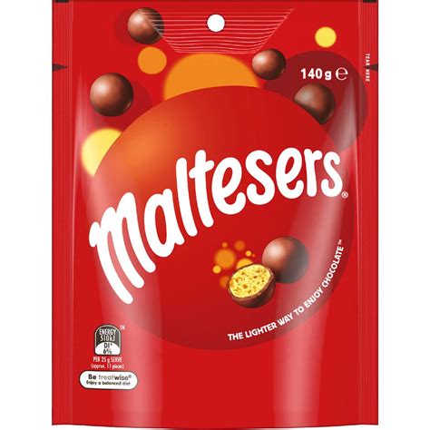 Maltesers Milk Chocolate Snack And Share Bag 140g Woolworths