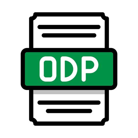 Document File Format ODP Spreadsheet Icon With Outline And Color In The Middle Vector