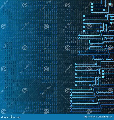 Electronic Circuit And Binary Code Stock Vector Illustration Of Modern Digital 271412395