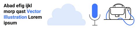 최신 클라우드 기술 마이크 및 다양한 사용을 위한 여행용 가방 요소 Lorem Ipsum에 대한 스톡 벡터 아트 및 기타 이미지 Lorem Ipsum 개념 개념과