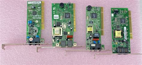 Used Lot Of 4 Various Dual Dsl Port Rj 11 Pci Fax Modem Cards Tfm Pciv92a Rd01 D850 Ubb Threads
