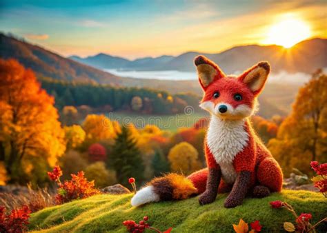 Adorable Knitted Red Fox Soft Toy A Handmade Treasure For Imaginative