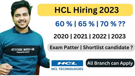 Hcl Hiring 2023 How To Apply Exam Pattern Hcl Eligibility