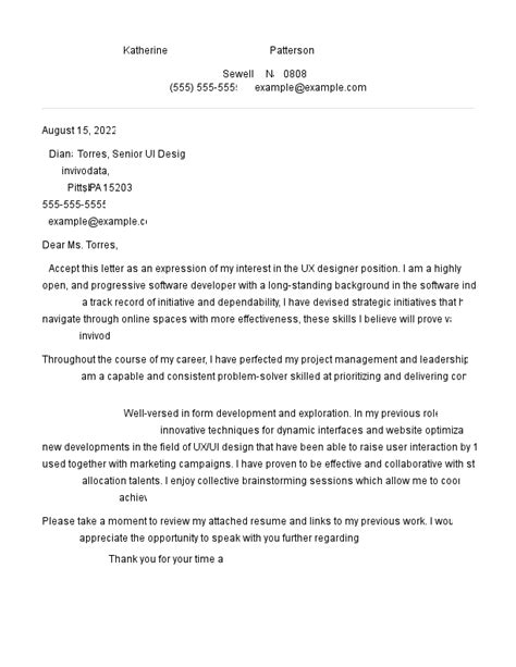 Good Cover Letter