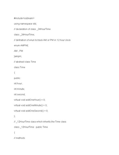 Chada Tech Code Work Include Using Namespace Std Declaration Of Class 24hourtime Class