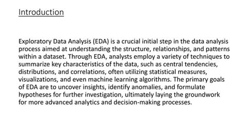 Exploratory Data Analysispptx For Data Analytics Pptx Databases Computer Software And