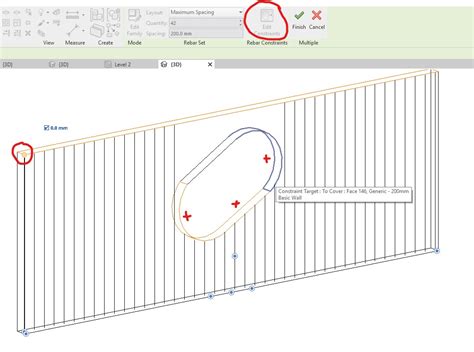 rebars cannot be cut with a void opening how to model rebars around