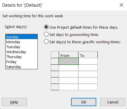 Make Saturday A Working Day In Microsoft Project