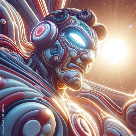 Futuristic Armored Alien A Radiant Sci Fi Depiction Of Mysterious