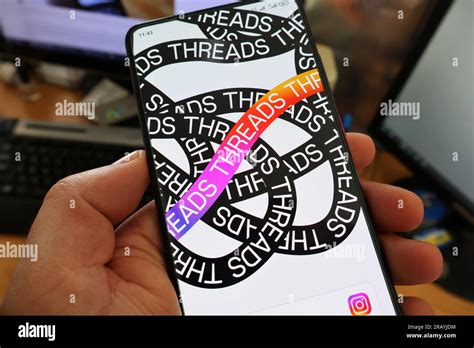 In This Photo Illustration Threads Logo Seen Displayed On A Smartphone