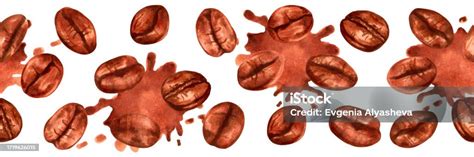 커피 원두의 매끄러운 경계 로부스타와 아라비카 품종의 향기 국제 커피의 날 천연 향기로운 음료 카페를 위한 이음매 없는 줄무늬 Robusta Coffee Crop에 대한