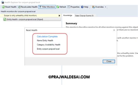 Reset The Health For A Monitor In Scom Effectively