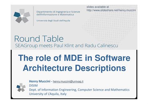 Pdf The Role Of Mde In Software Architecture Descriptions Dokumentips