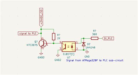 atmega328p communication with plc using optocouplers product design