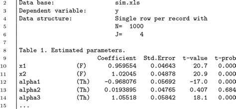 Example E Ordered Probit Output Fragments 1 Dcm Ordered Probit