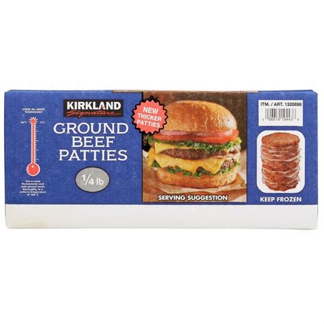 Kirkland Signature 1 4 Lb Ground Beef Hamburger Patties 40 Count Same