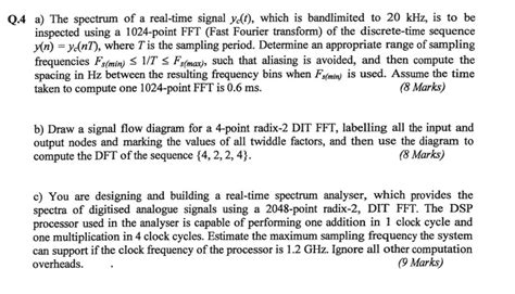 Q4 A The Spectrum Of A Real Time Signal Y Which Is Bandlimited To 20