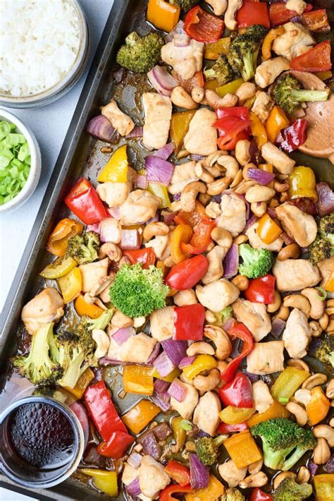 Sheet Pan Cashew Chicken Easy Pcos Friendly Recipe The Pcos