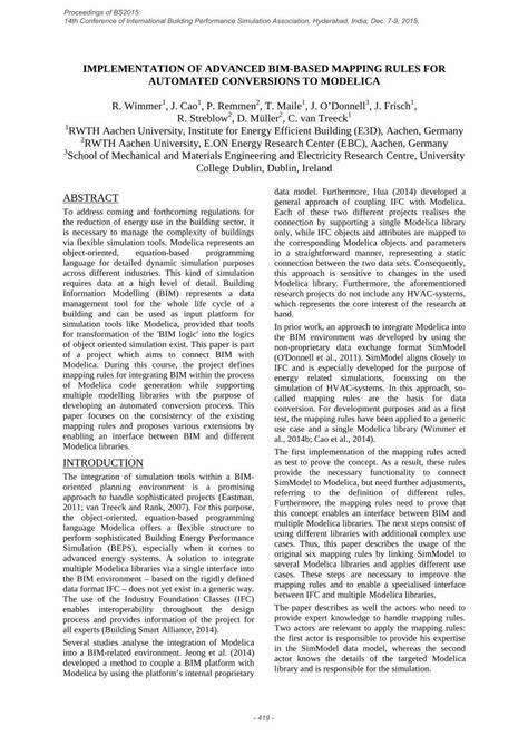 Pdf Implementation Of Advanced Bim Based Of Advanced Bim Based