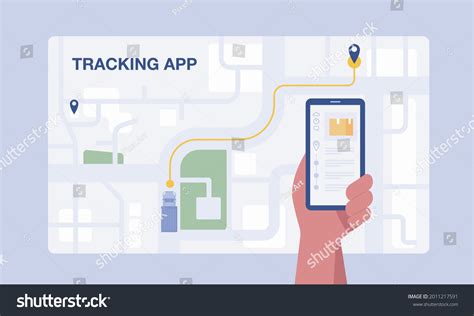 Customer Using Mobile App Tracking Order Stock Vector Royalty Free 2011217591 Shutterstock