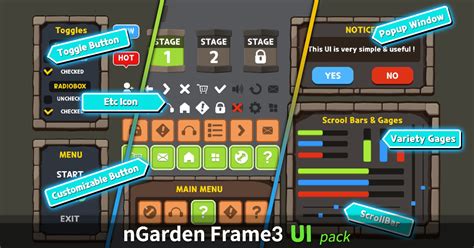 Ngarden Frame 3 Ui Pack 2d Gui Unity Asset Store
