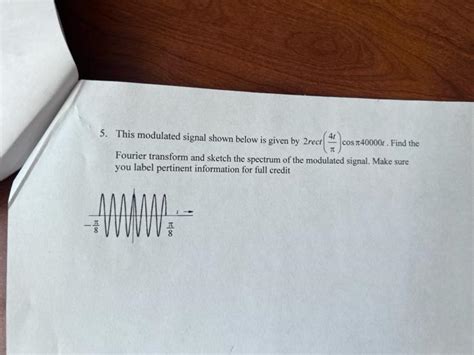 Solved 5 This Modulated Signal Shown Below Is Given By