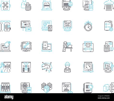 Online Defense Linear Icons Set Firewall Encryption Vulnerabilities