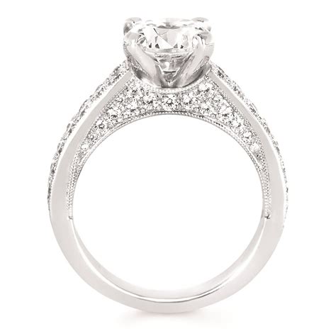 Diamond 112 Ctwcz Ctr Two Row W Side Diamonds Setting 14k White