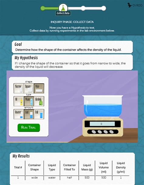 Exploring Density Virtual Lab Investigation Inq ITS Virtual Science Labs