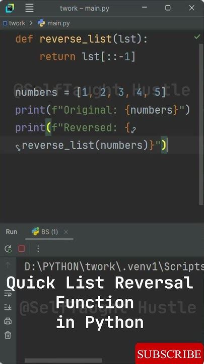Quick List Reversal Function In Python Coding Code Programming Youtube