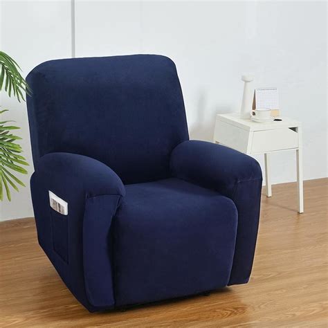 1x Artiss Recliner Chair Covers Velvet Navy Big W