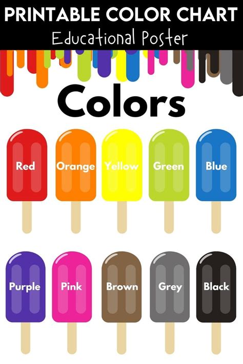 Preschool Color Charts In 2021 Preschool Color Chart Preschool Color