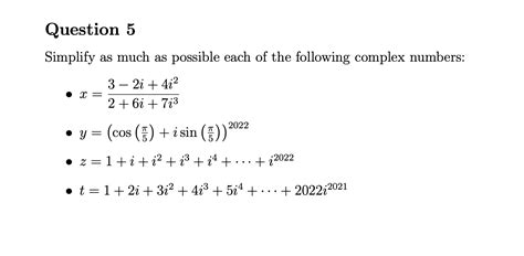 Solved Simplify As Much As Possible Each Of The Following Chegg Com