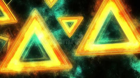 Abstract Glowing Triangles In Vibrant Colors Create A Dynamic Visual